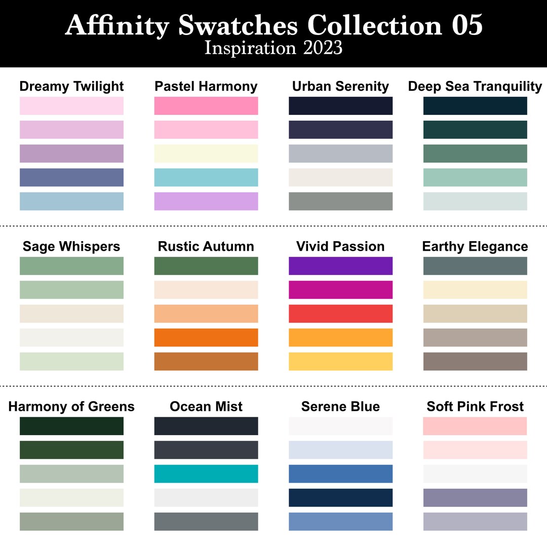 Affinity Color Swatches Bundle for Affinity Designer, Affinity Photo ...
