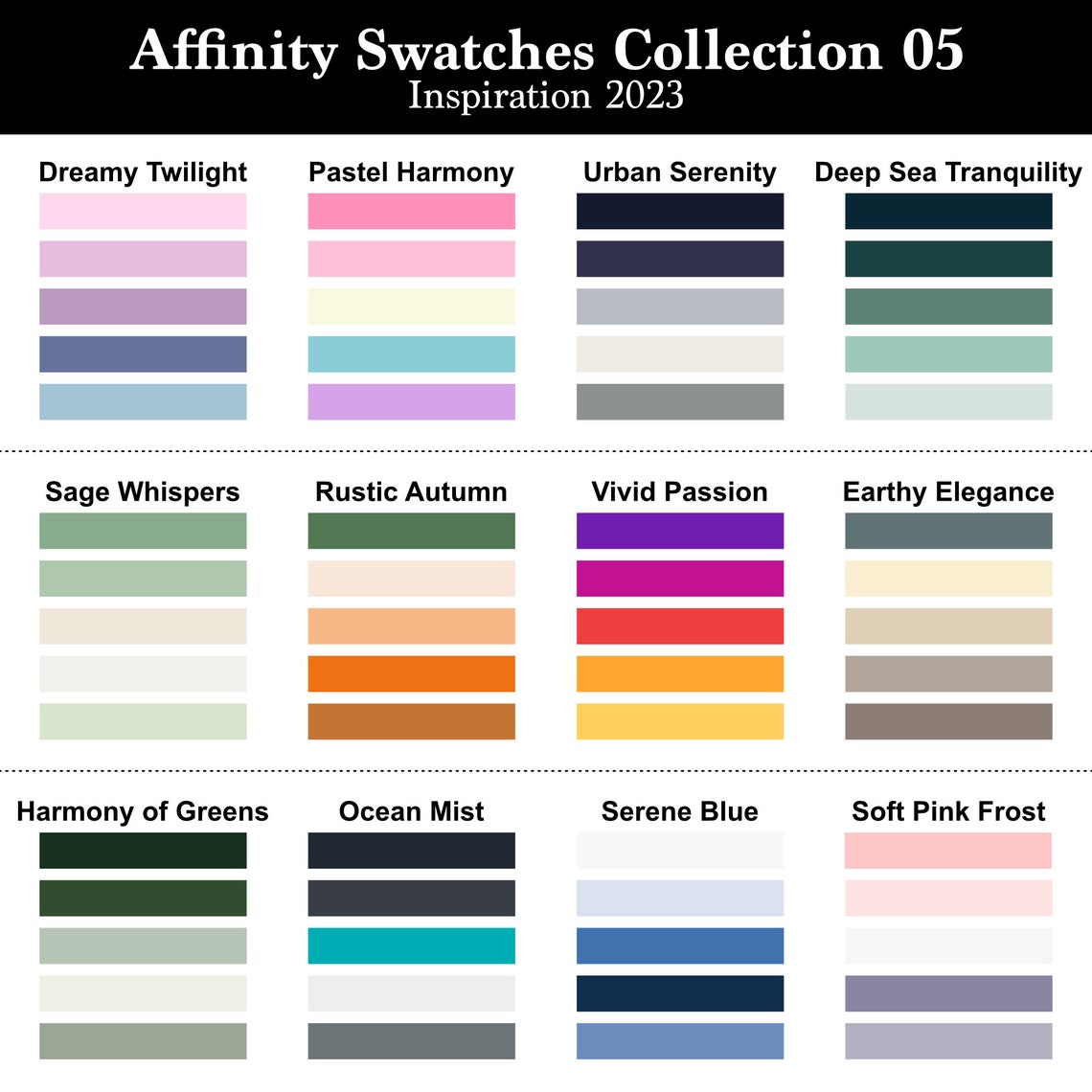Affinity Color Swatches Bundle for Affinity Designer, Affinity Photo ...