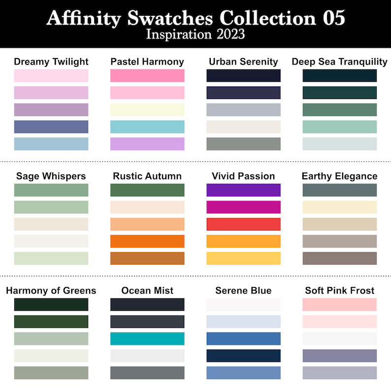 Affinity Color Swatches Bundle for Affinity Designer, Affinity Photo ...