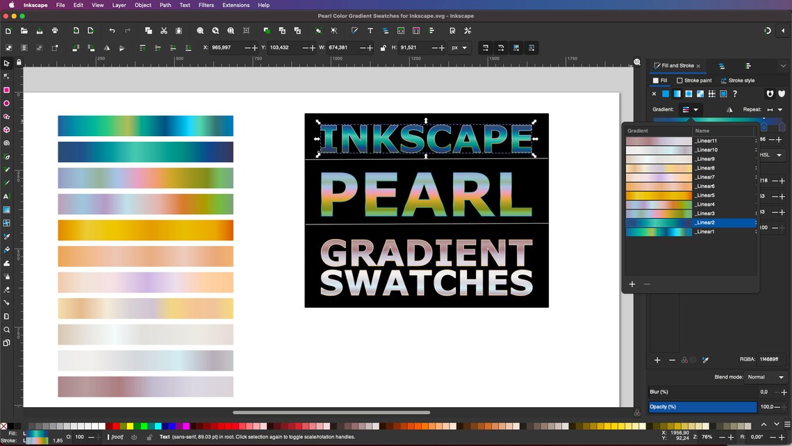 Pearl Color Gradient Swatches for Inkscape | Inkscape Pearl Gradient ...