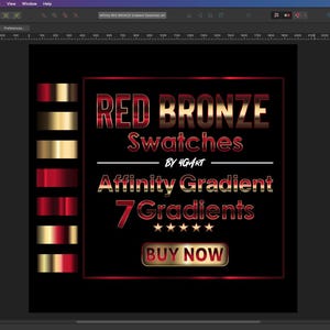 Red Bronze Metallic Gradient Swatches for Affinity Designer, Affinity ...