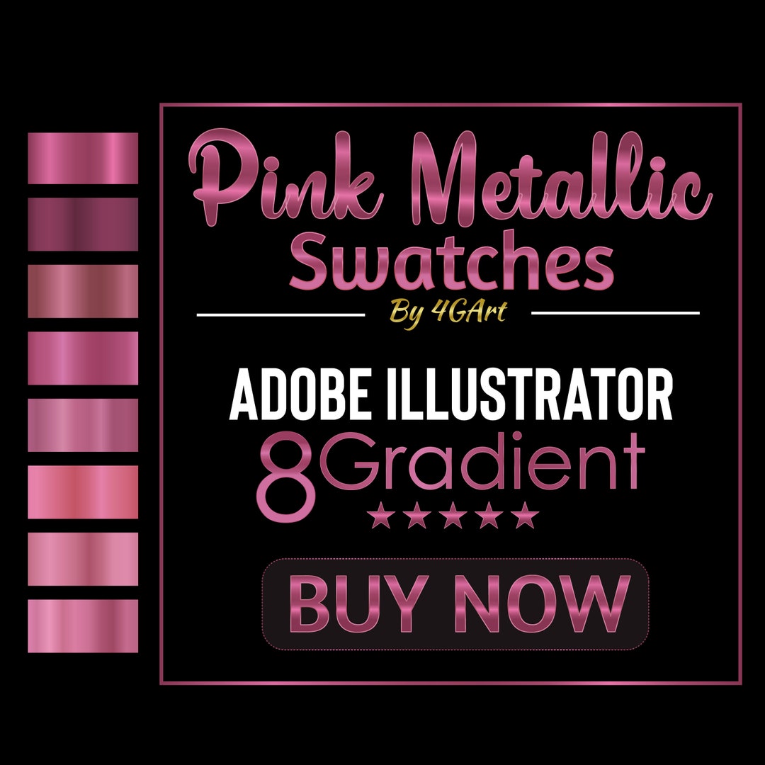 Pink Metallic Gradient Swatches for Illustrator | Adobe Illustrator ...