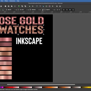 Rose Gold Swatches for Inkscape | Inkscape Rose Gold Gradient ...