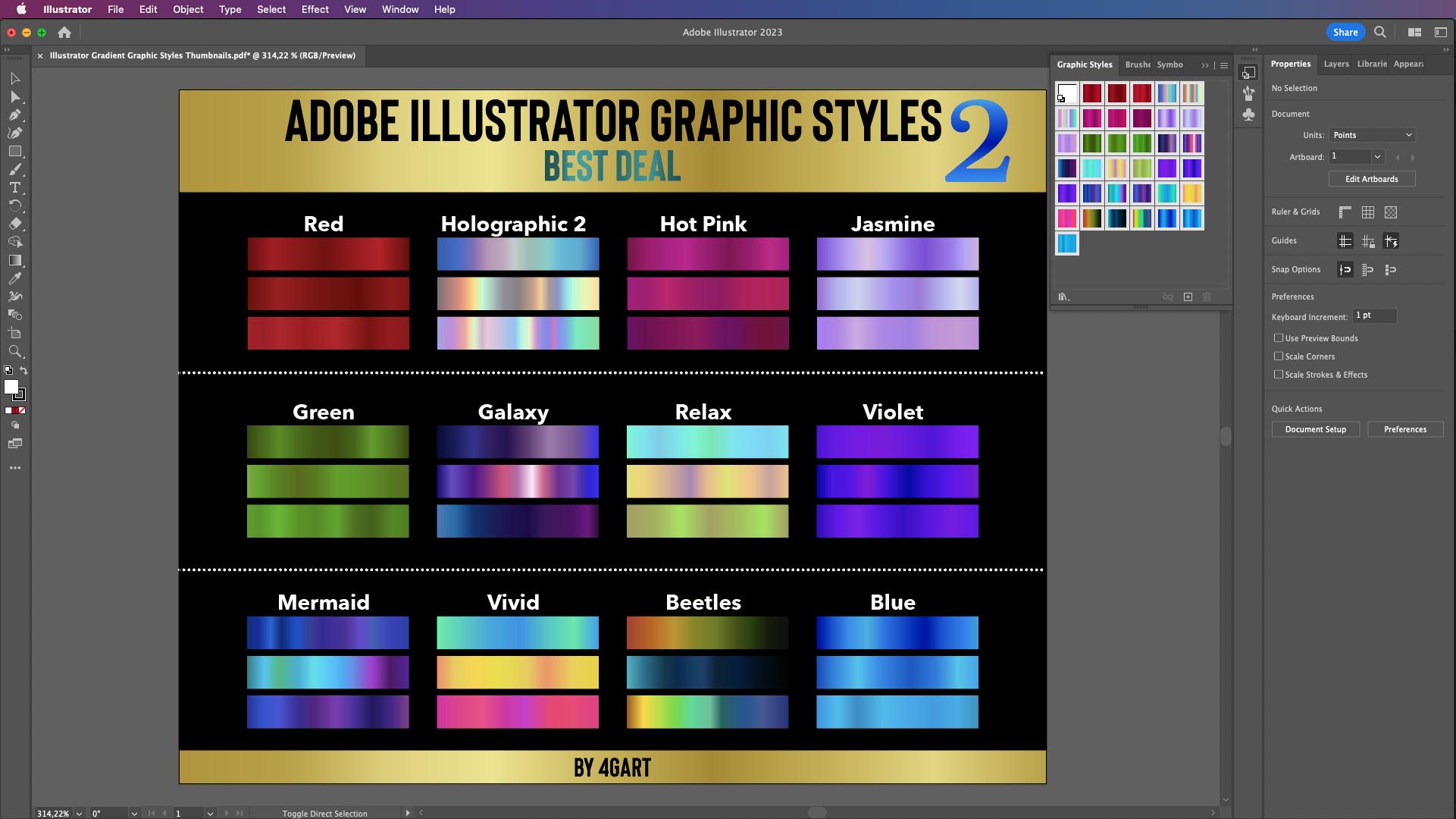 Adobe Illustrator Graphic Styles 2 | Adobe Illustrator Gradients ...