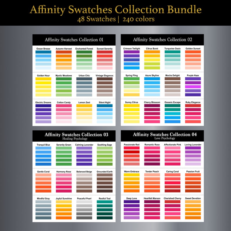 Affinity Color Swatches Bundle for Affinity Designer, Affinity Photo ...