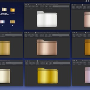 Metallic Desktop Folder Icon for MAC and WINDOWS - Etsy