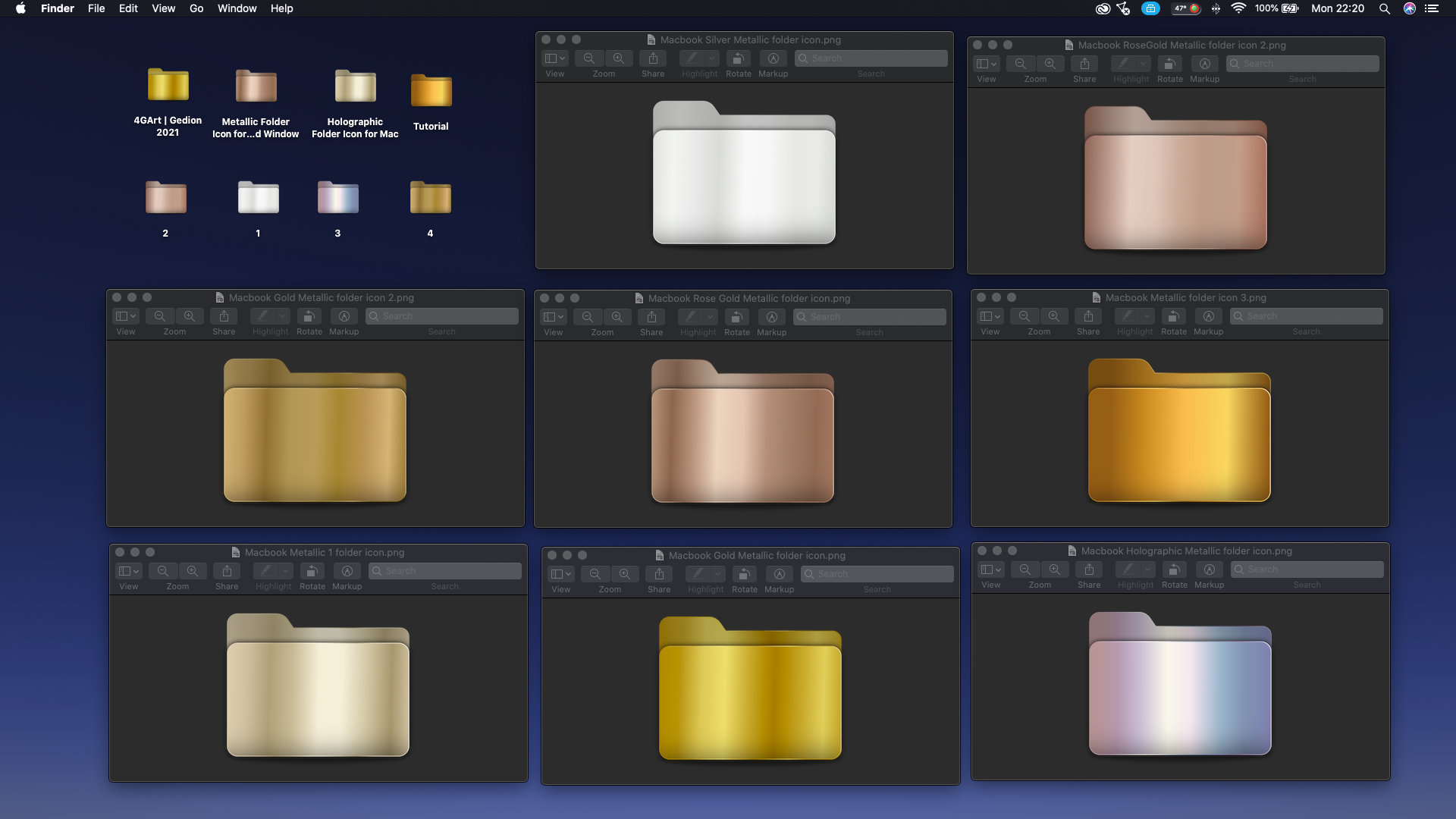 Metallic Desktop Folder Icon for MAC and WINDOWS - Etsy