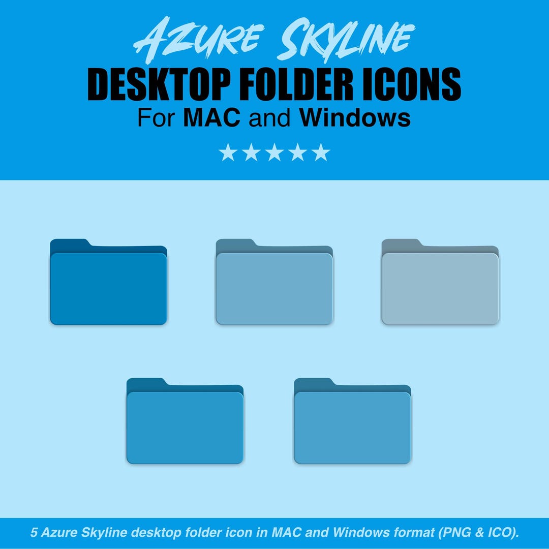 Azure Skyline Folder Icon for MAC and WINDOWS | Folder Icon | Desktop ...