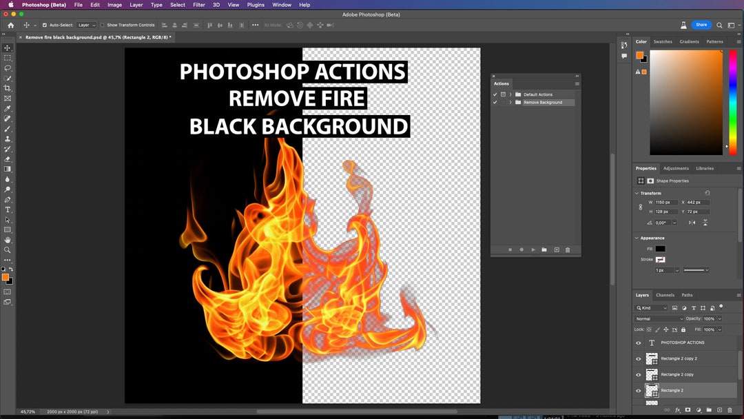 Photoshop Actions That Remove Black Background From Fire Images ...