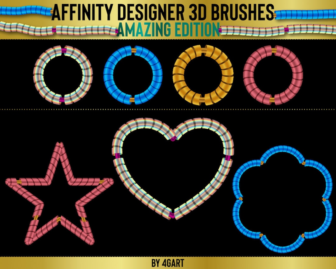 Affinity 3D Amazing Brushes + Video Demonstration for Affinity Designer ...