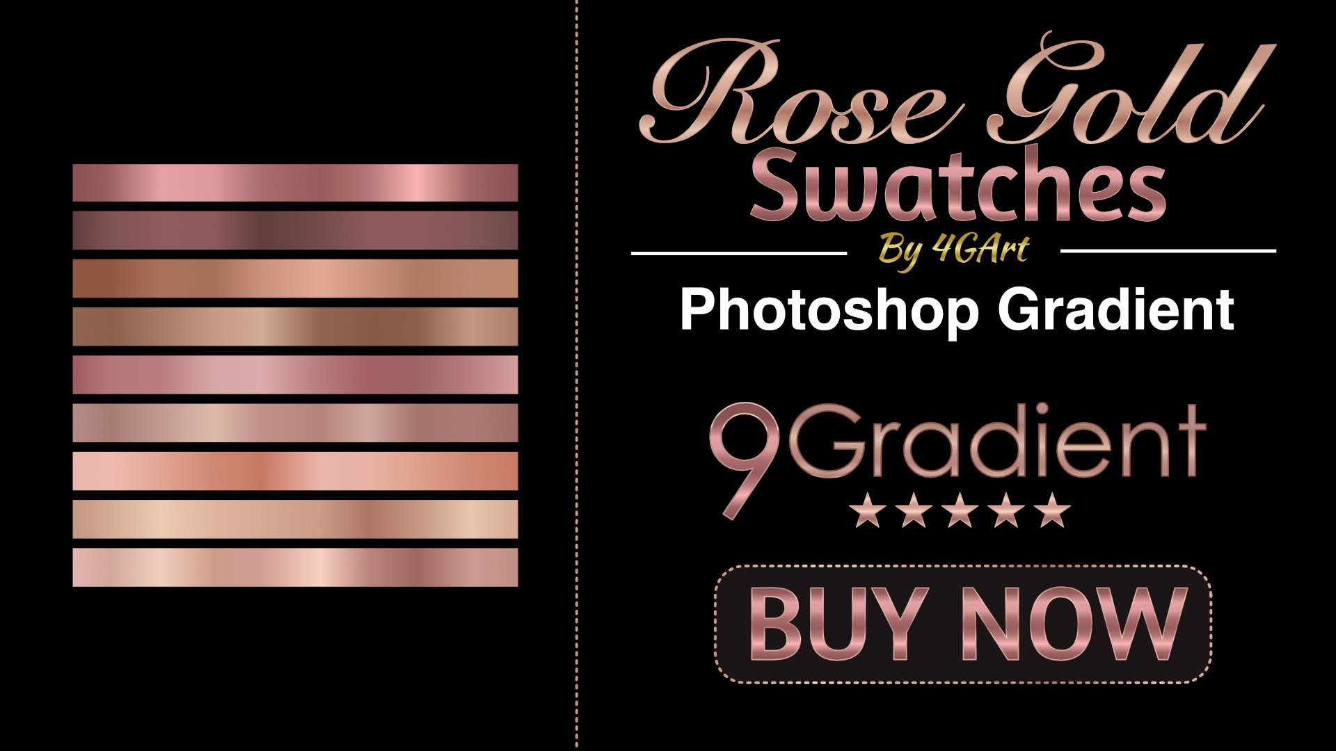 9 Rose Gold Color Gradient for Photoshop and Photopea.com - Etsy