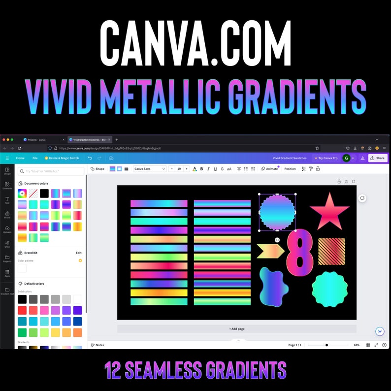 Canva Seamless Gradient Swatches Collection | Seamless Gradient ...