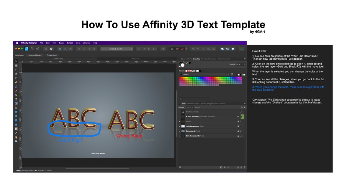 Affinity 3D Text Effects Template for Affinity Designer and Affinity ...