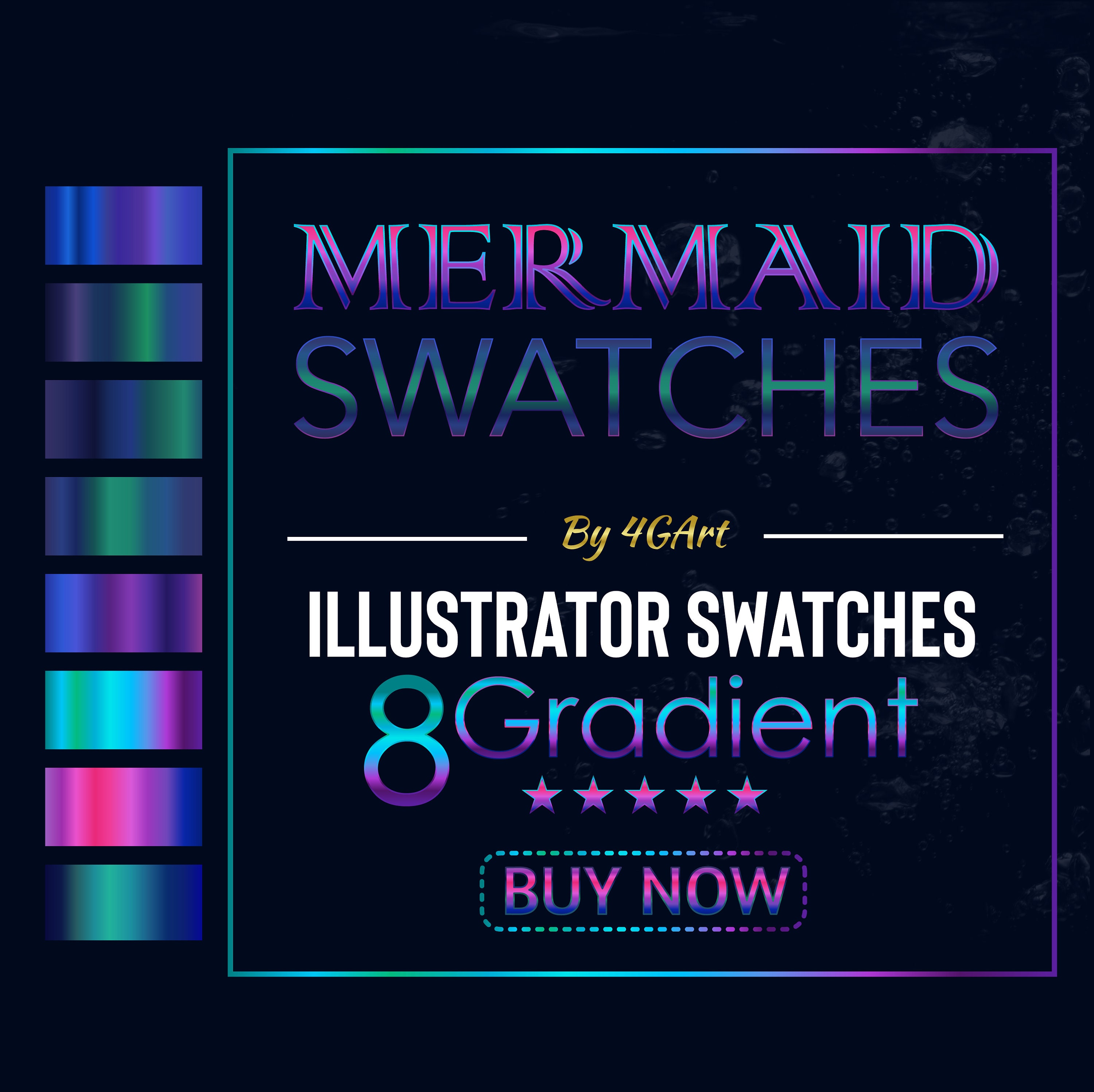 Mermaid Color Gradient Swatches for Illustrator | Adobe Illustrator ...