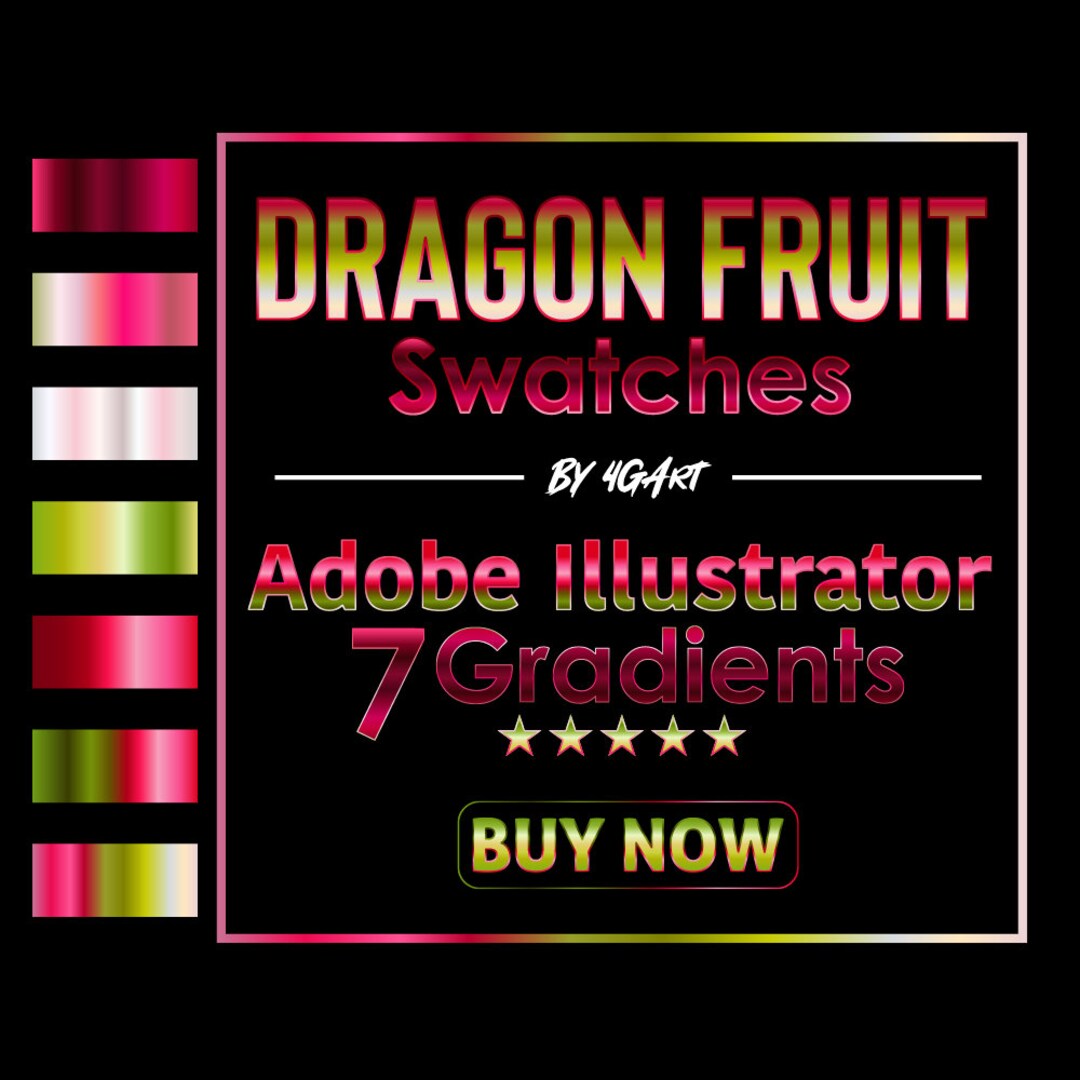 Dragon Fruit Gradient Swatches for Adobe Illustrator | Dragon Fruit Color Gradient | Illustrator ...