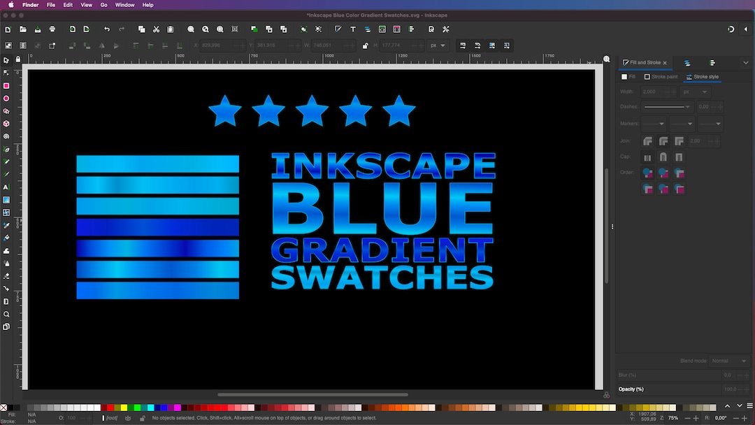 Blue Color Gradient Swatches for Inkscape | Inkscape Blue Gradient ...