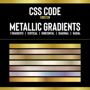 Metallic CSS Gradient Swatches PDF - Sparkle With Gold and Rose Gold ...