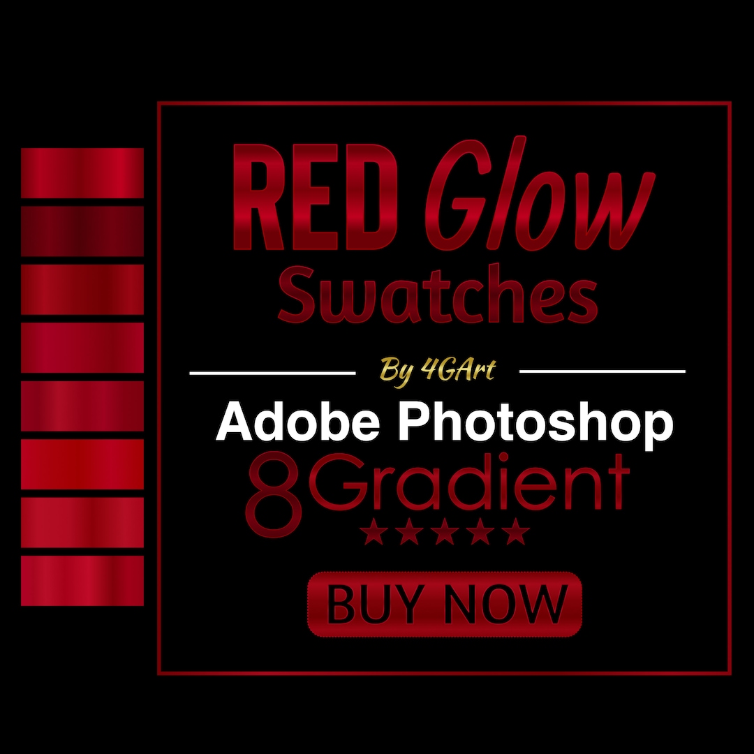 Red Glow Color Gradient Swatches for Adobe Photoshop and Photopea.com ...