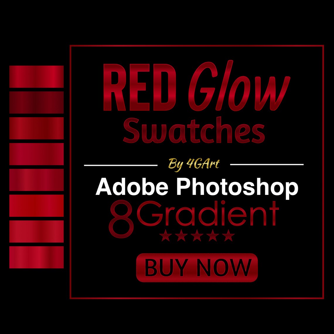 Red Glow Color Gradient Swatches for Adobe Photoshop and Photopea.com ...