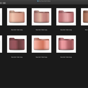 Rose Gold Metallic Desktop Folder Icon for MAC and WINDOWS | Folder ...