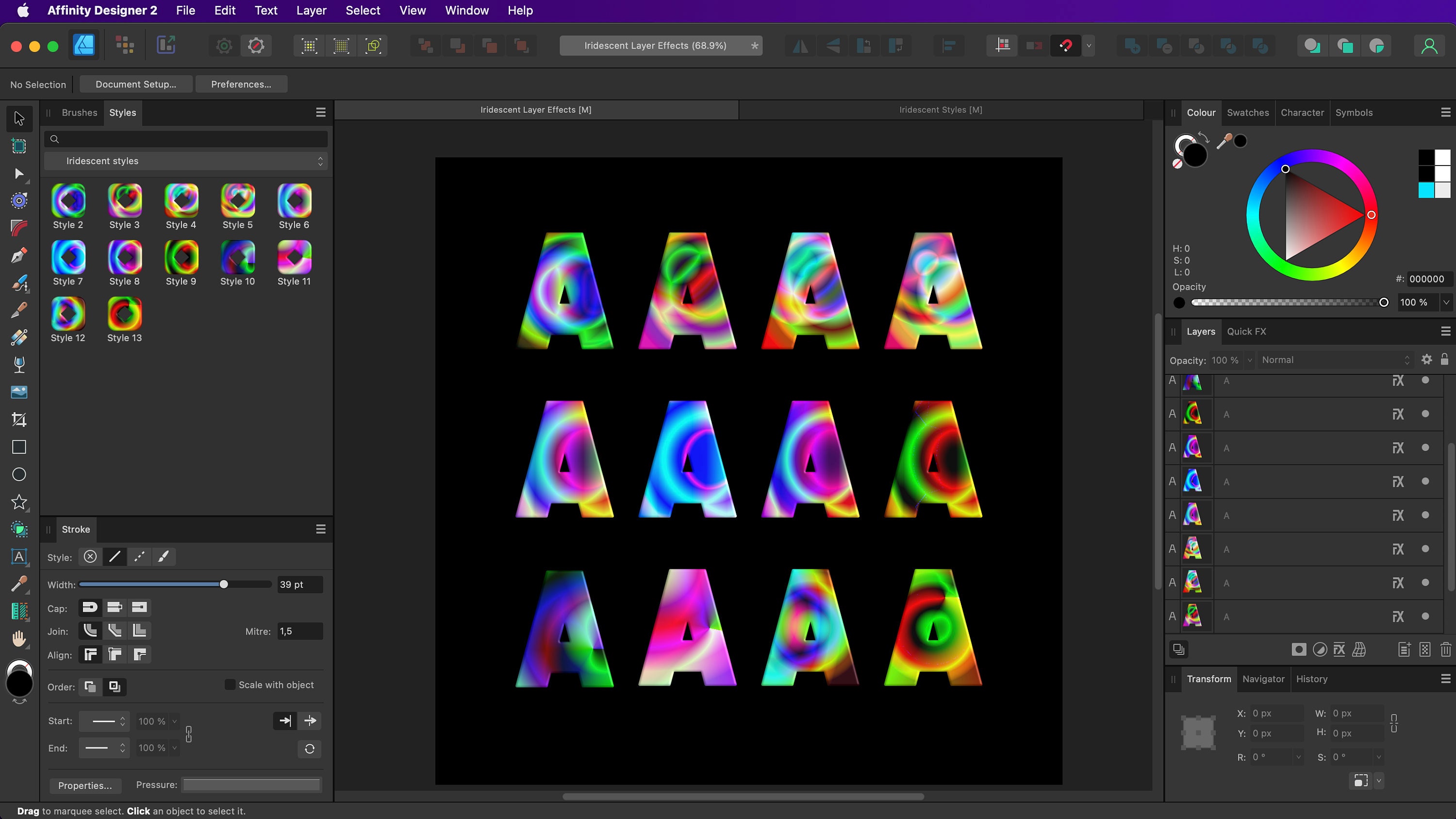 Affinity Iridescent Styles | Affinity Designer | Affinity Photo - Etsy