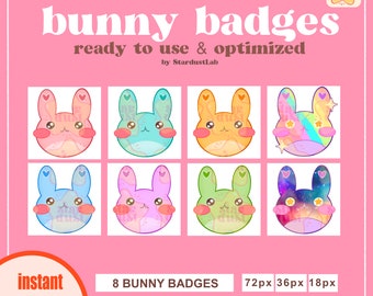 Twitch Bunny Sub Badges - Etsy