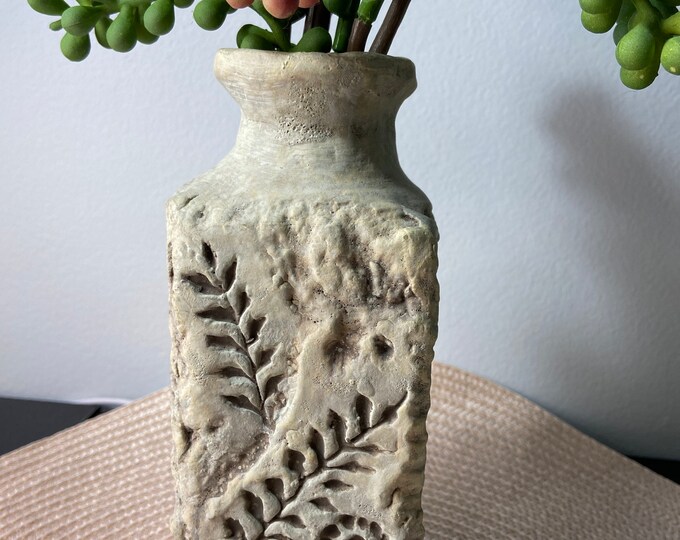 Pottery Vase- Leaf and Fossil Design - Etsy