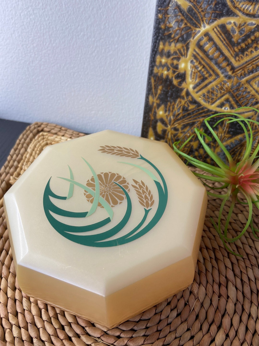 Vintage Octagonal Merle Norman Celluloid Powder Container-floral and ...