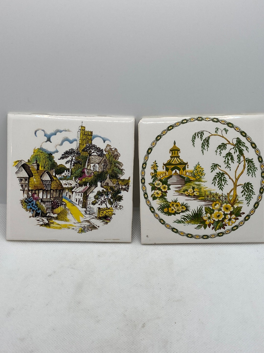 Vintage H&R Johnson -england Decorative Ceramic Tiles - Etsy