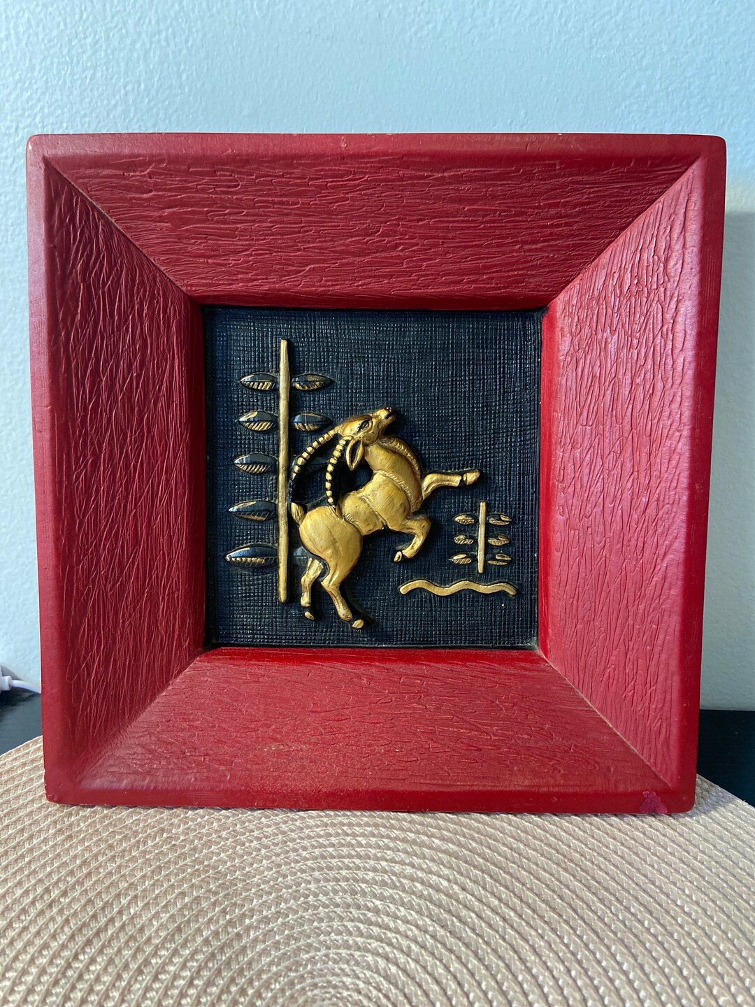 Vintage Devonware Chalkware Mid Century Wall Hanging With Leaping ...