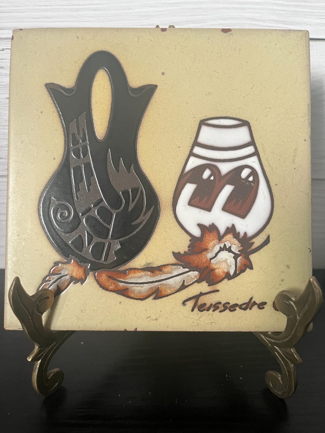 Vintage Cleo Teissedre Ceramic Art Tile Trivet Wall Hanging - Etsy