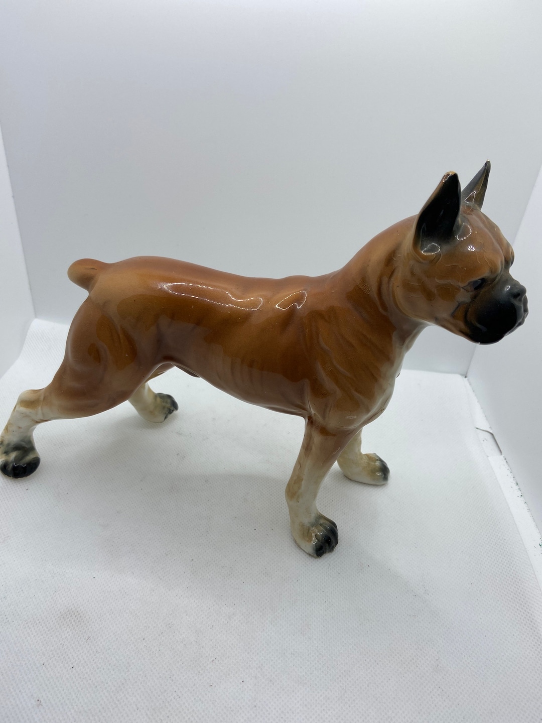 Vintage Ceramic Figurine Standing Boxer-japan - Etsy
