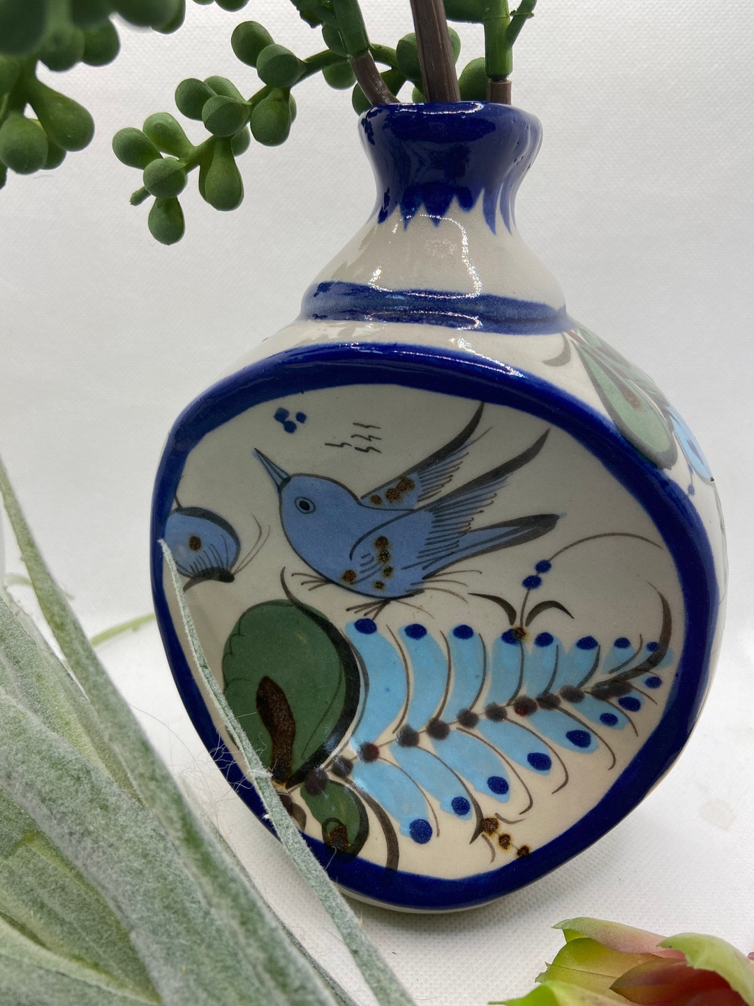 Vintage Ken Edwards Mexican Tonala Vase Signed- Concave Design - Etsy