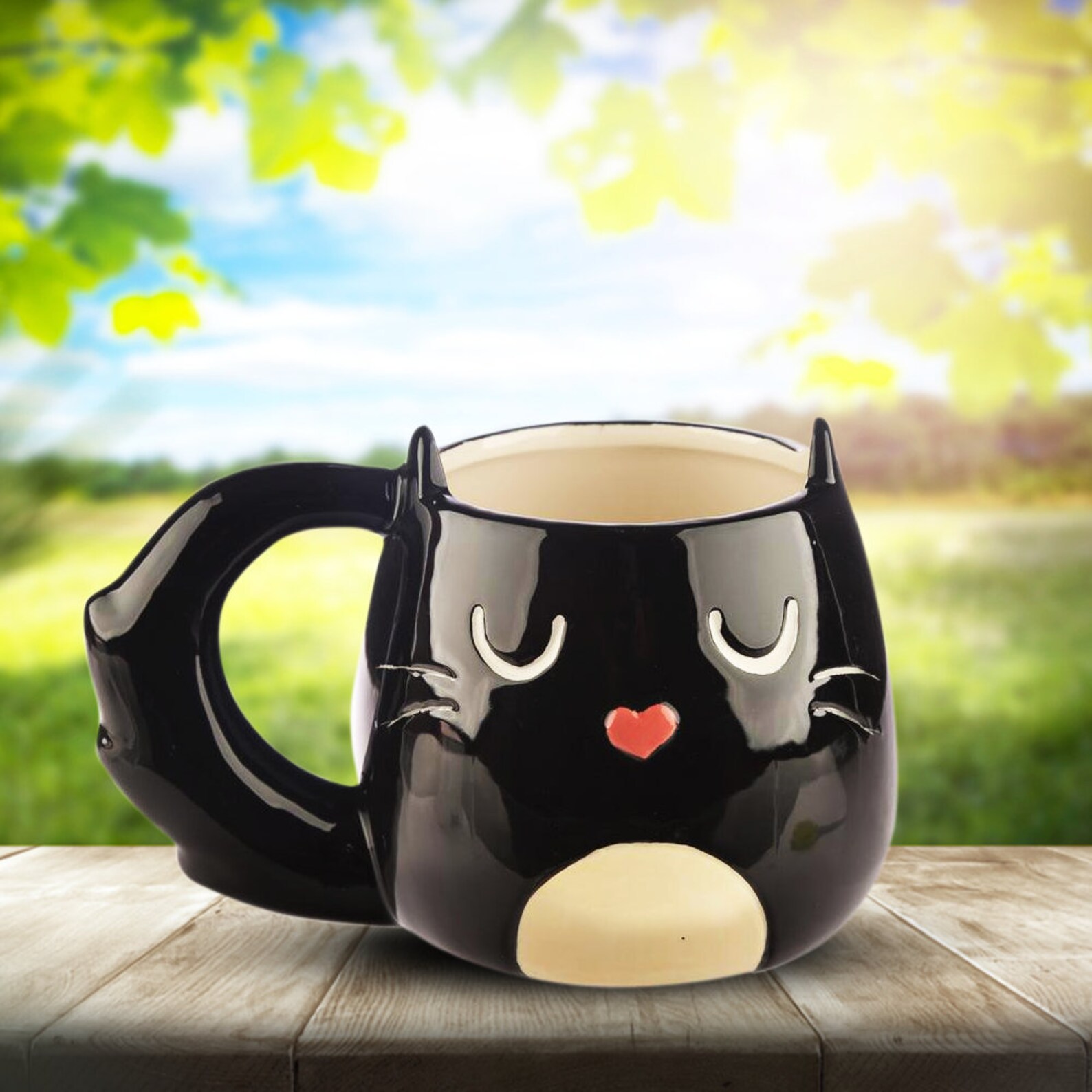 Feline Fine Black Cat Shaped Mug for kids and adults and cat | Etsy