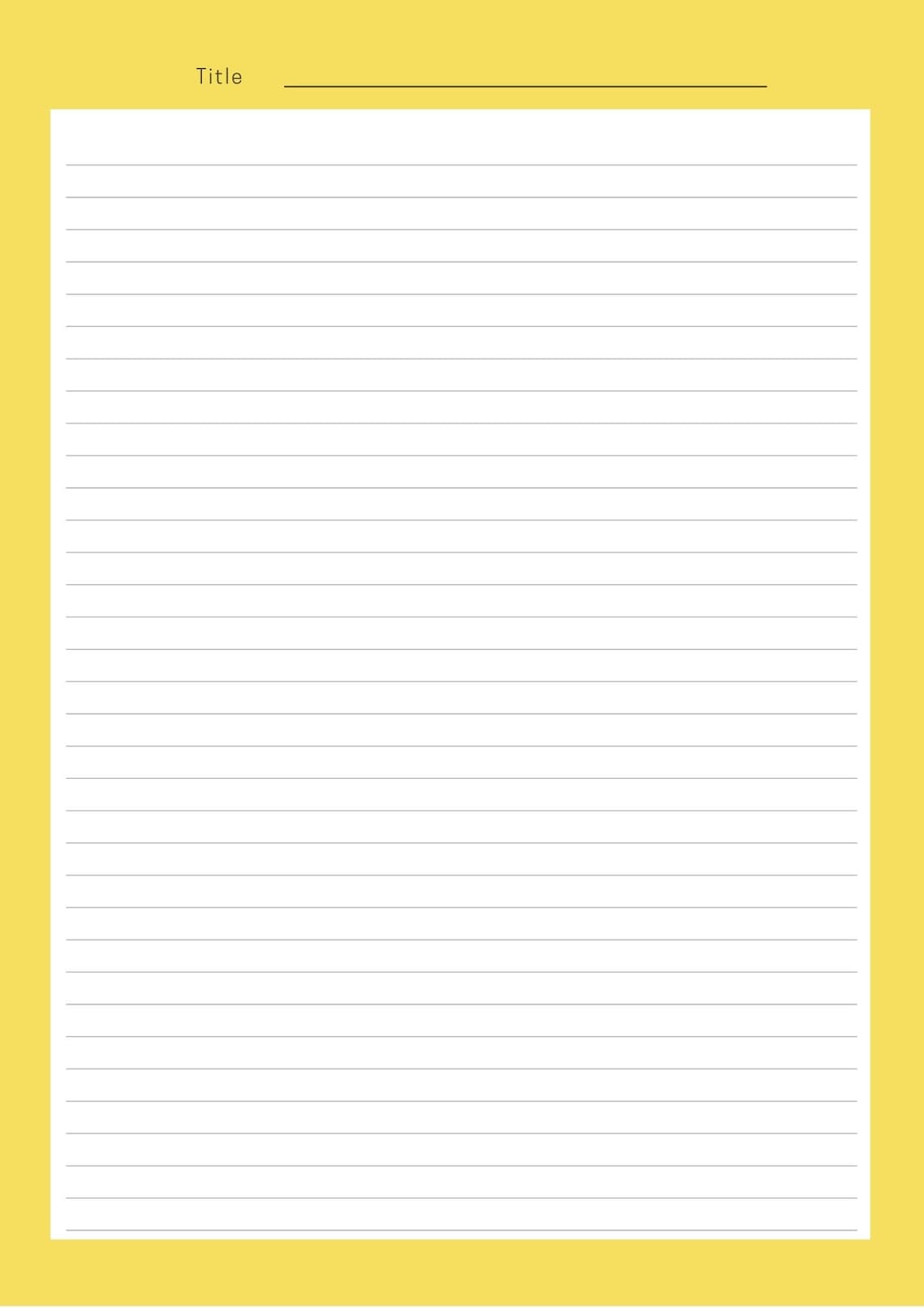 Printable Note Page A4 Size Lined Note Page Notepad - Etsy