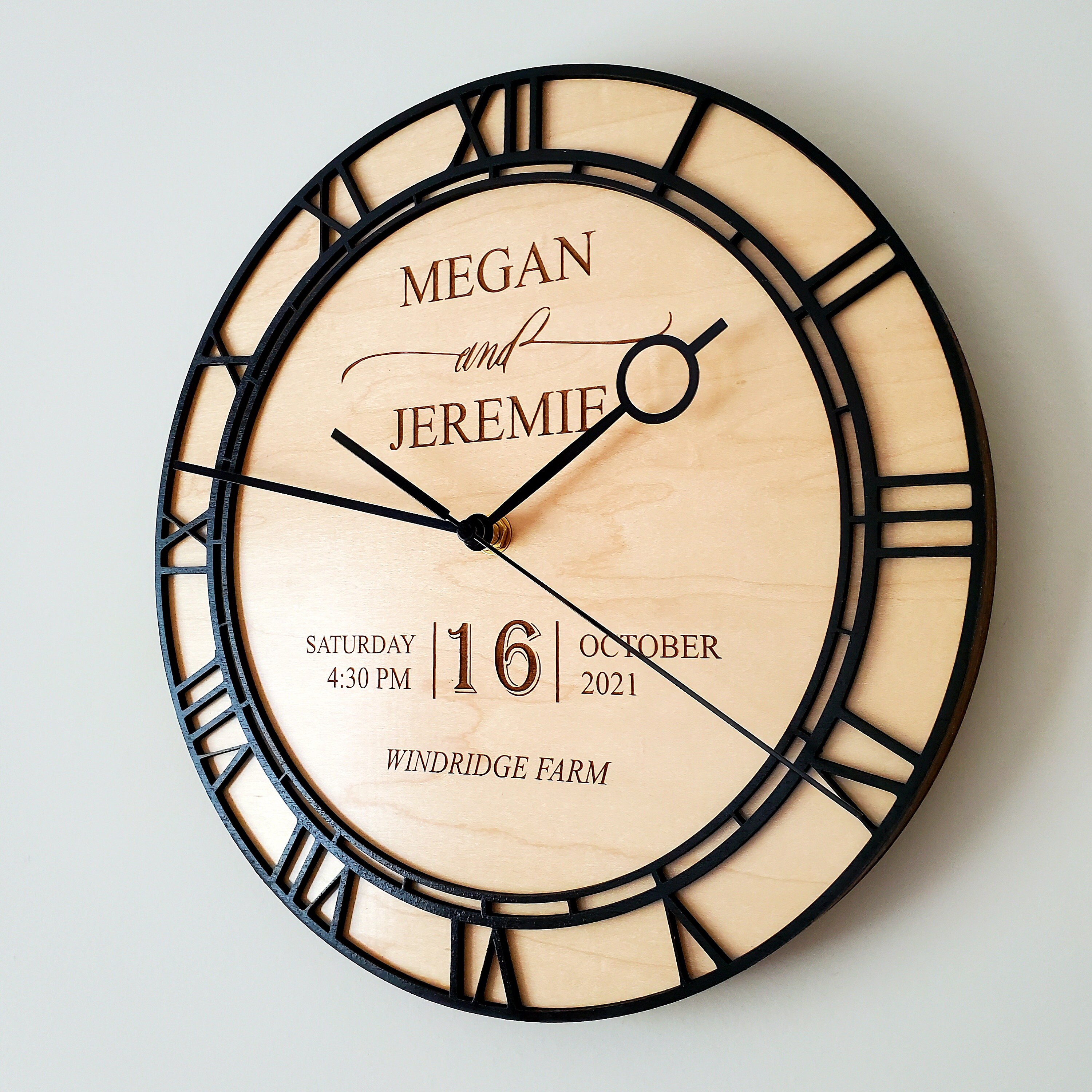 Wedding Clock Personalized Clock Anniversary Clock Custom Wedding Clock ...