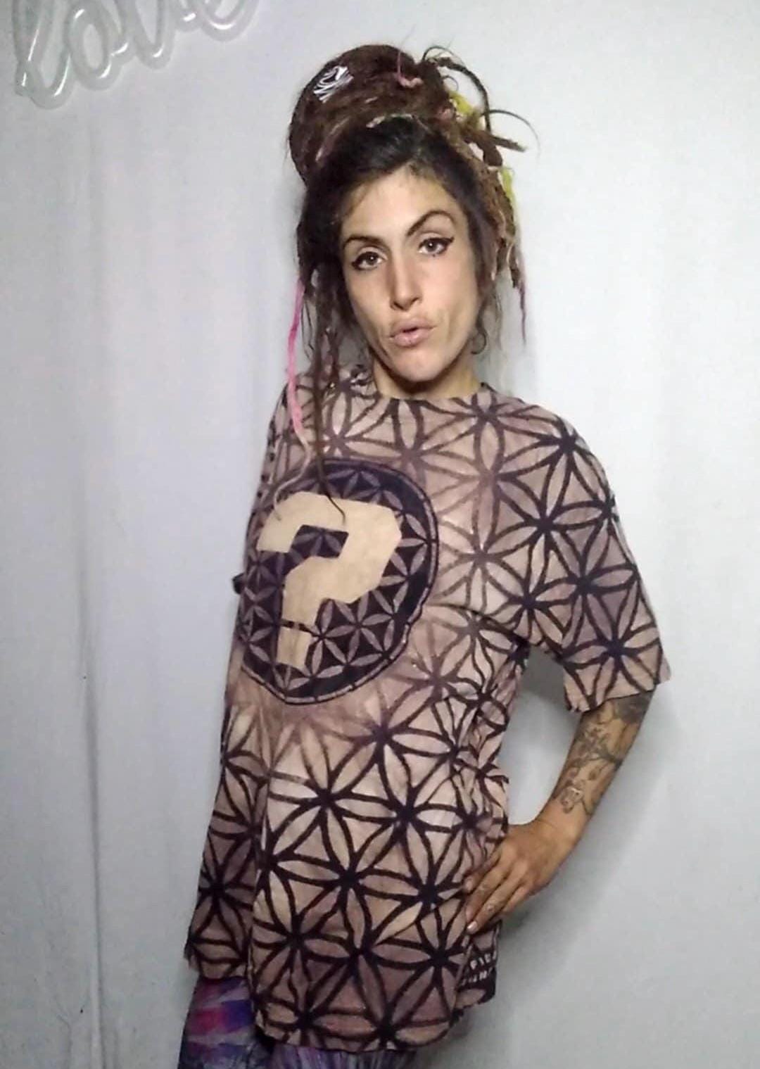 Question Mark Flower of Life Shirt Psychedelic Sacred Geometry Tee ...