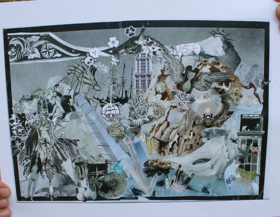 Cut and Paste Collage Ready to Frame Prints Wall Art Home | Etsy