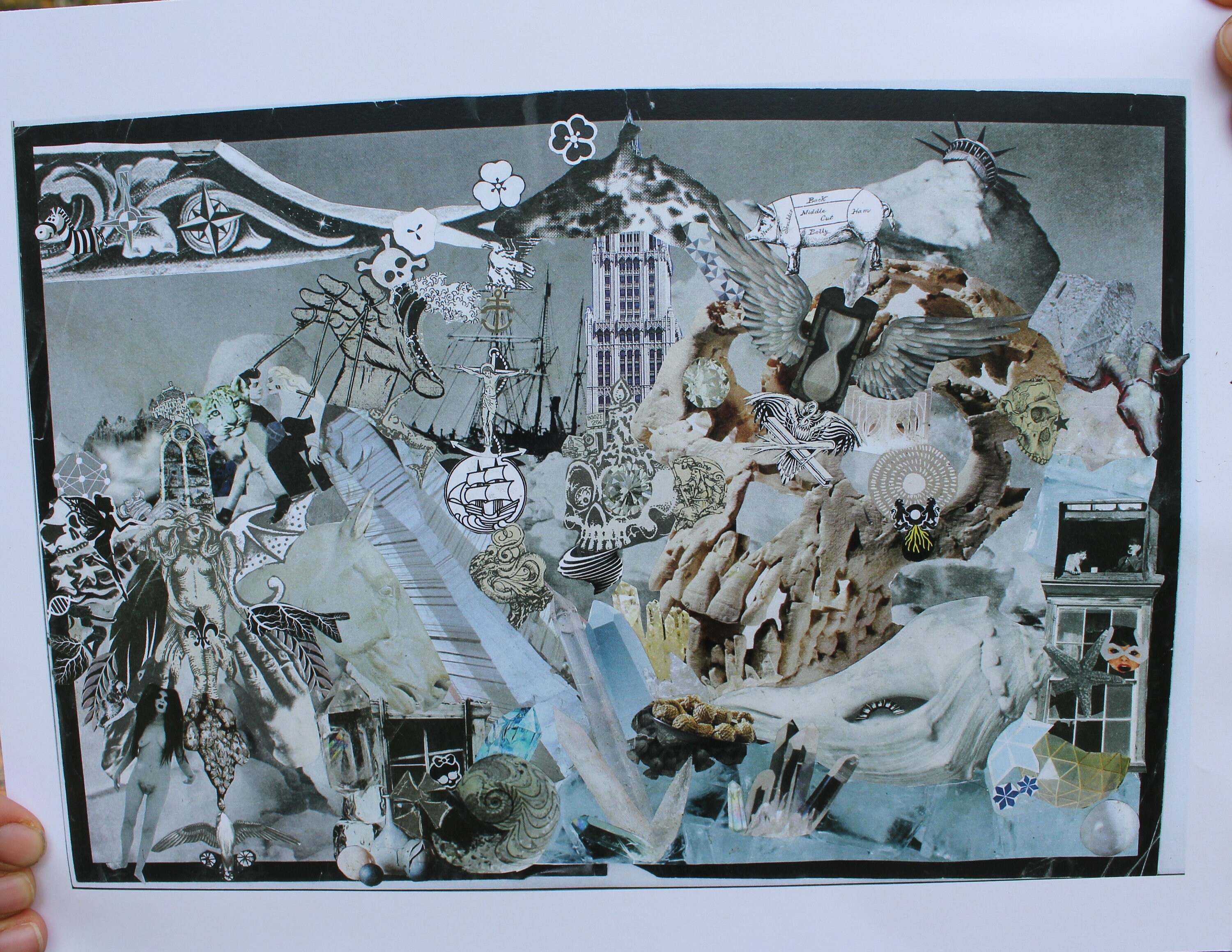 Cut and Paste, Collage, Ready to Frame, Prints, Wall Art, Home Decor ...