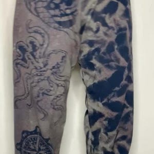 Bleach Dye Nautical Joggers: Pirate, Mermaid, Octopus Fleece Sweatpants ...