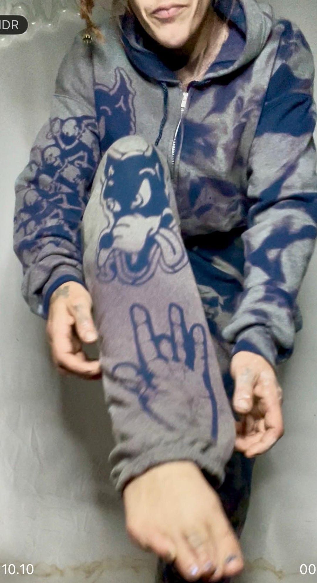 Custom Bleach Dye Grateful Dead Joggers. Bootleg Lot Rave Outfit, Dire ...
