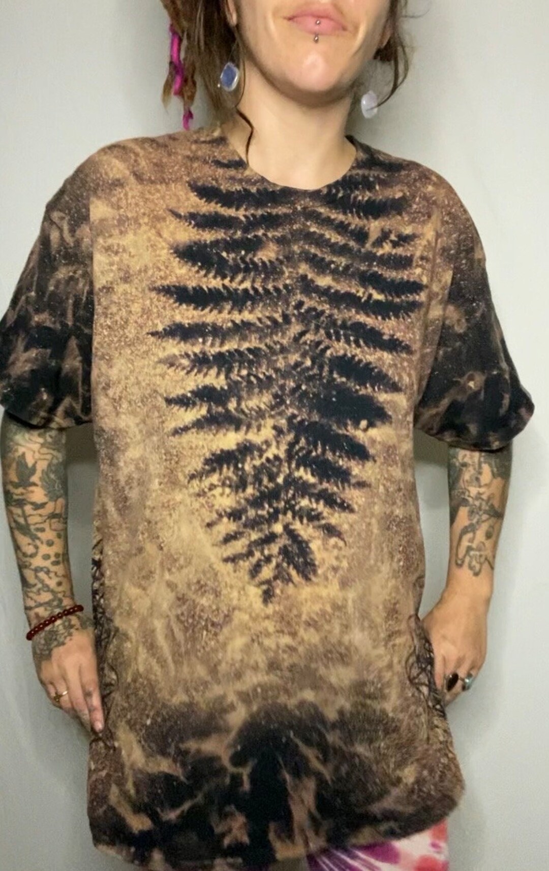 Custom Bleach Dye Fern T-shirt: Crinkle Tie Dye, 100% Cotton - Etsy