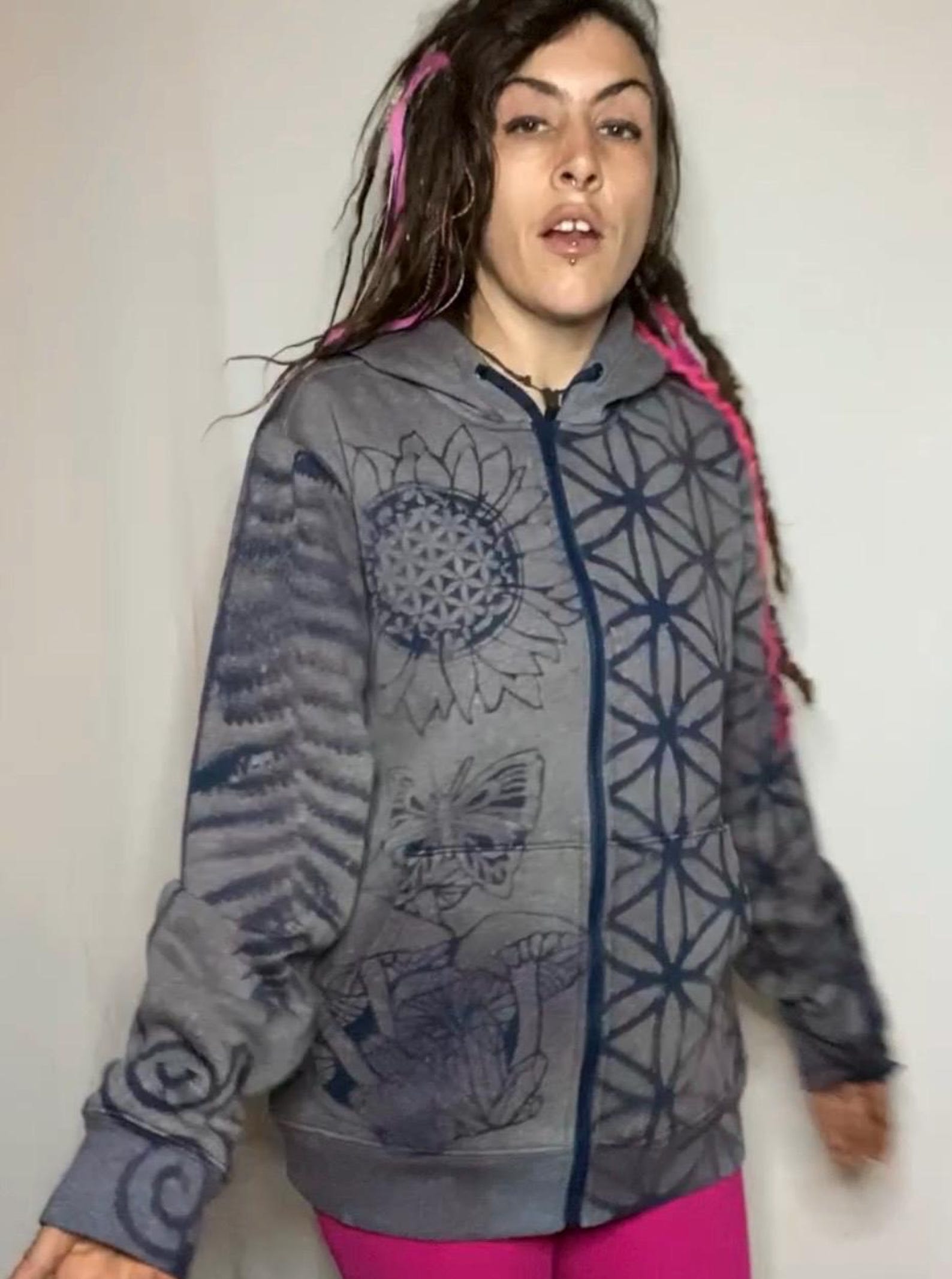 Made to Order, Triple Moon, Bleach Dye, Bleach Dye, Full Zip Up, Gaia ...