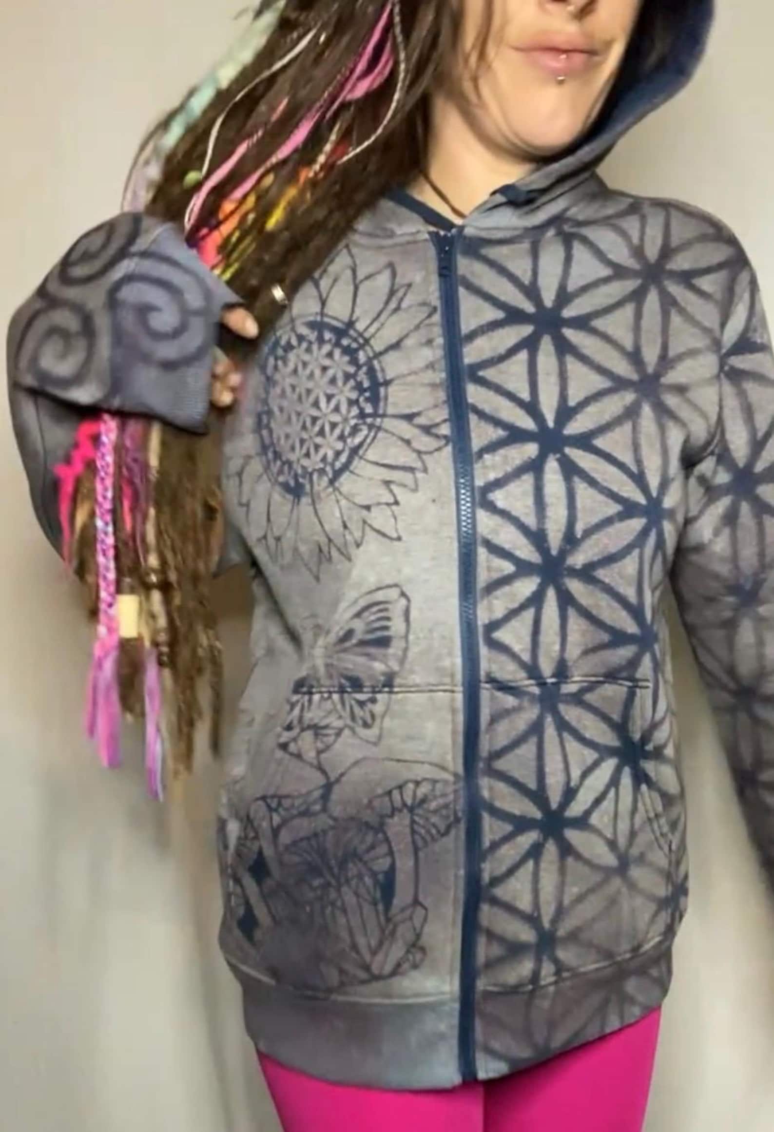 Made to Order, Triple Moon, Bleach Dye, Bleach Dye, Full Zip Up, Gaia ...