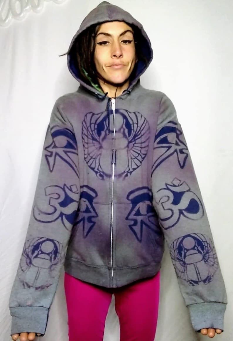 Custom Scarab Beetle Zip up Hoodie: Tie Dye Fleece Sweatshirt - Etsy