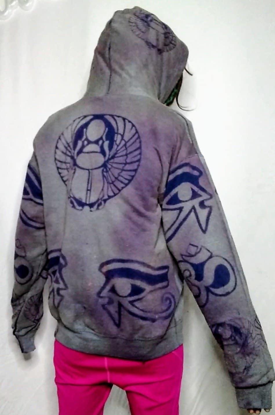 Custom Scarab Beetle Zip up Hoodie: Tie Dye Fleece Sweatshirt - Etsy