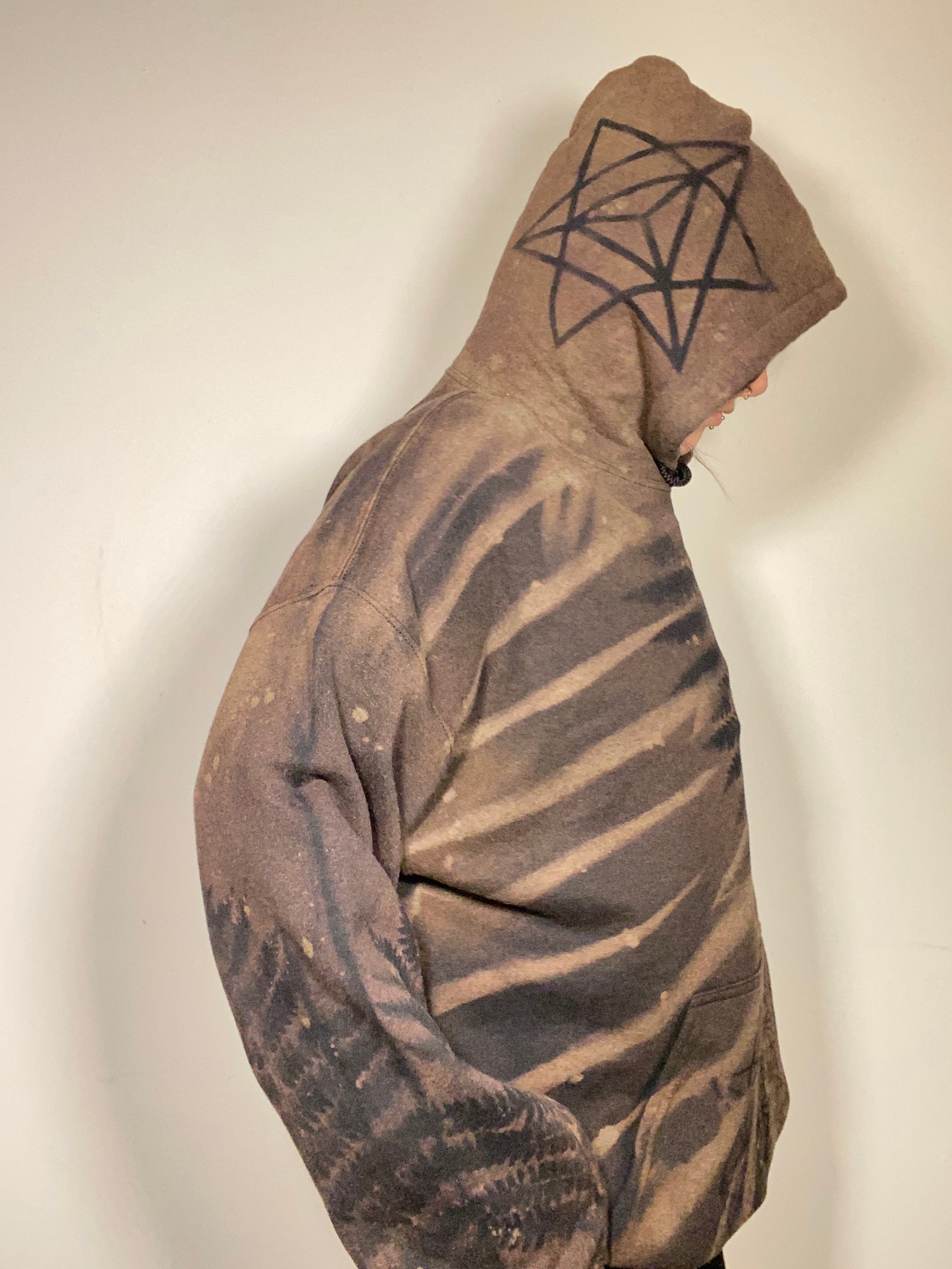 Fern Sweatshirt Bleach Dye Pullover Psychedelic Nature Festival ...