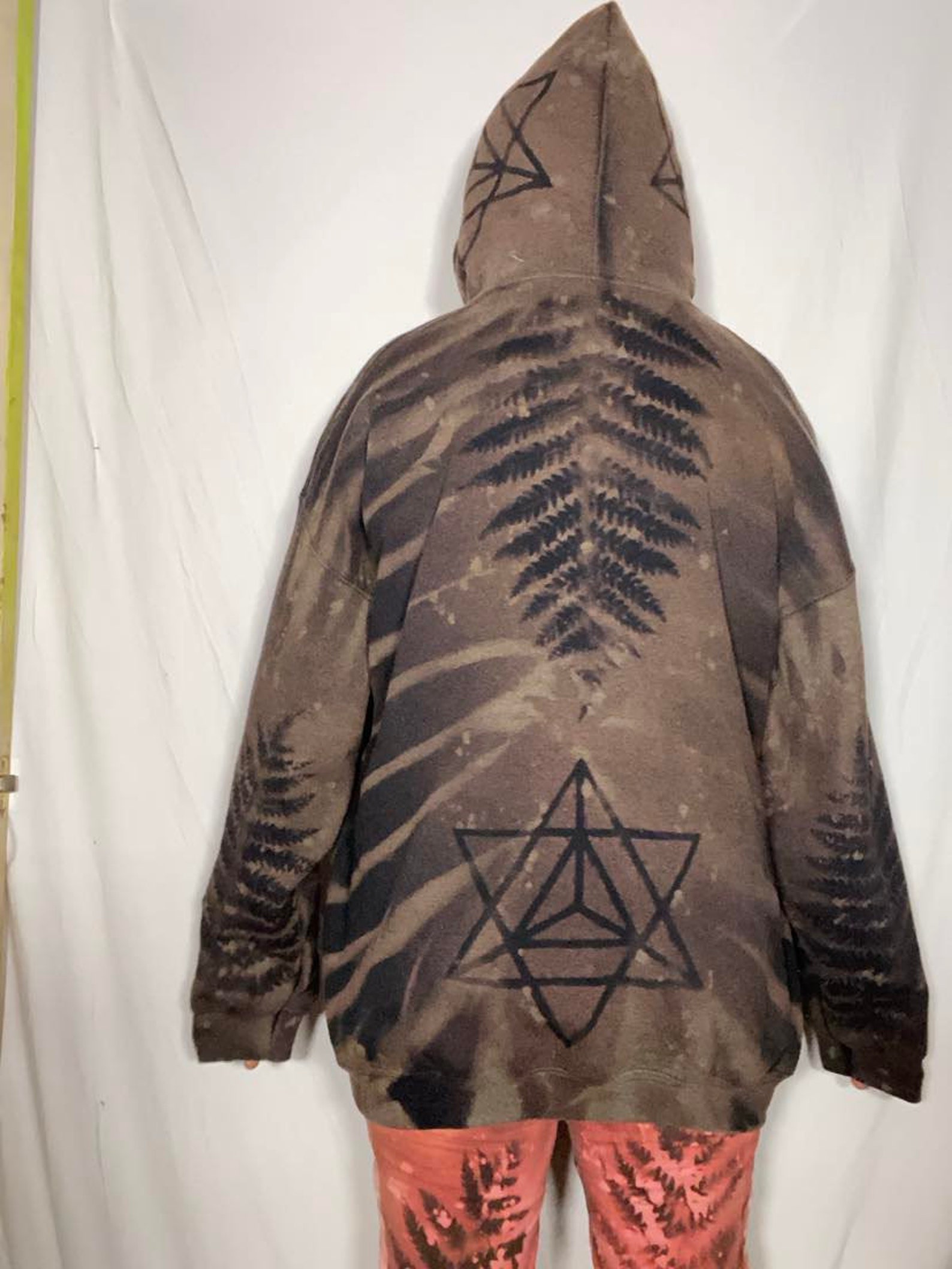Fern Sweatshirt Bleach Dye Pullover Psychedelic Nature Festival ...
