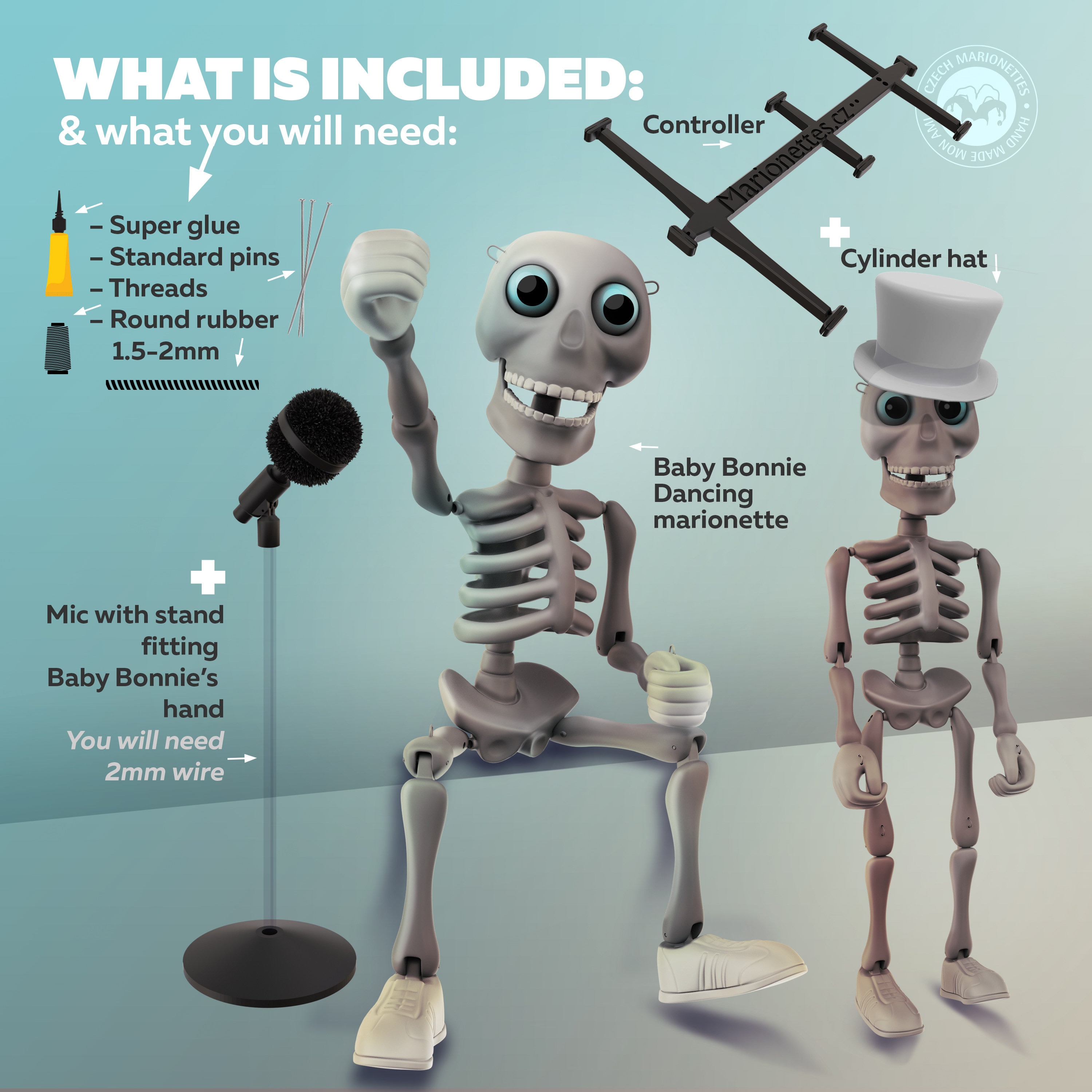 Baby Bonnie Skeleton Marionette STL File - Digital File for 3D Printing ...