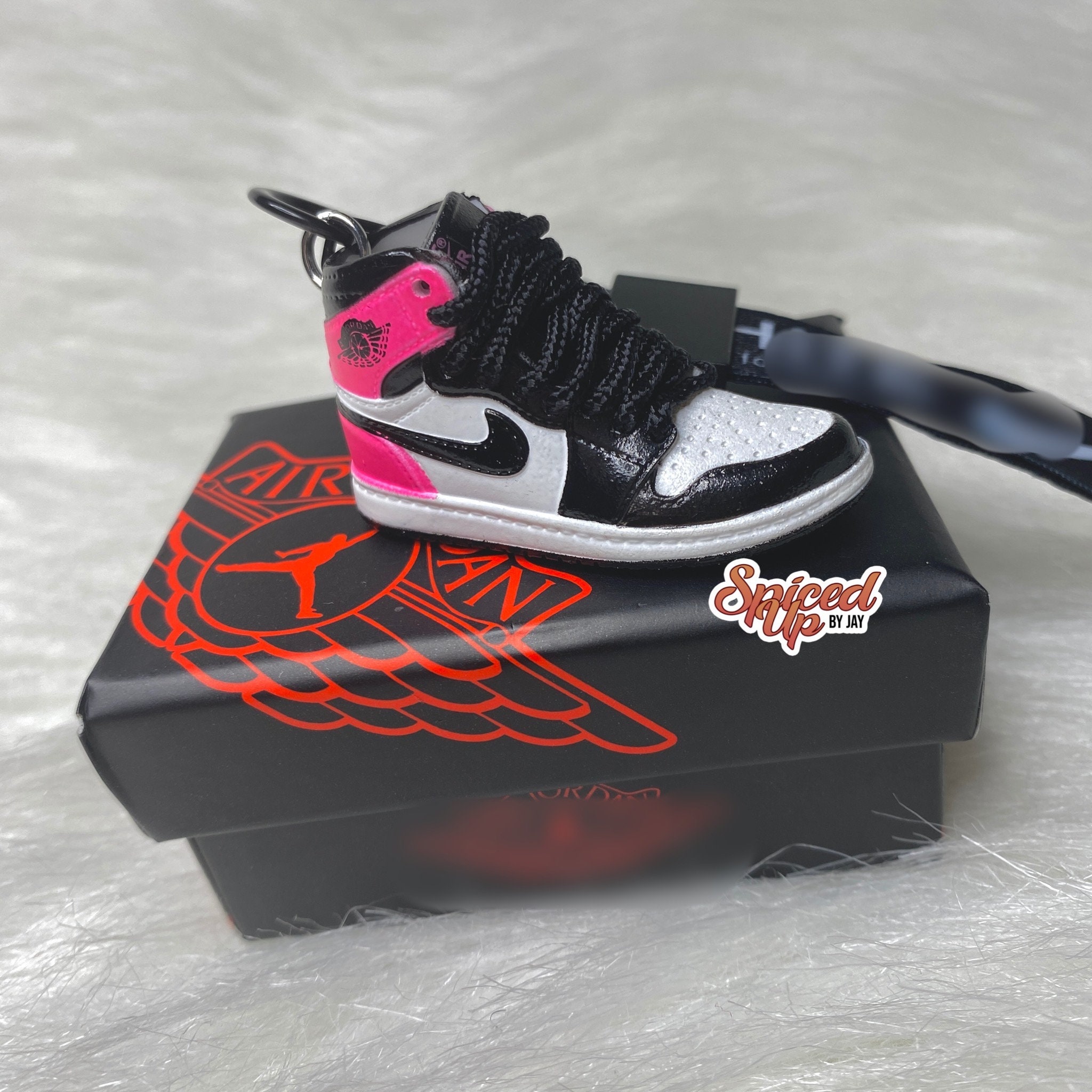 3D Mini Sneaker Shoe Keychain and Lanyard W/ Box for Sneakerheads AJ ...
